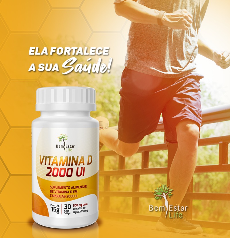 VITAMINA D - 2000 UI - 60 CAPSULAS - Bem Estar Life MT - Loja Virtual